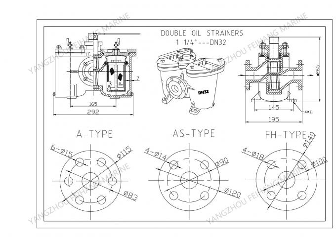Duplex Low-Pressure Crude Oil Filter Flanged Cast Iron Low Pressure ...