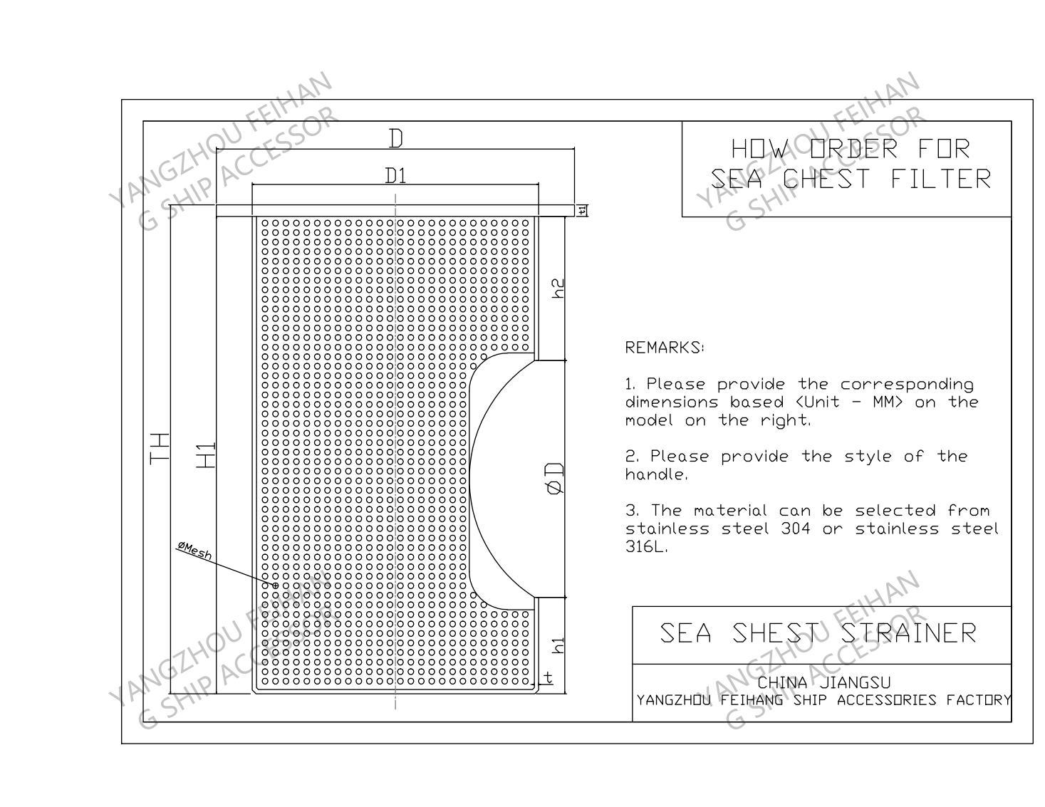 Marine Environment Sea Chest Strainer Basket Yangzhou Feihang Ship ...