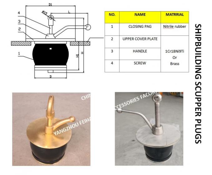 IMPA 232485 Model 50ON-100 Deck Scupper Plug, Gutter Plug Shipbuilding ...